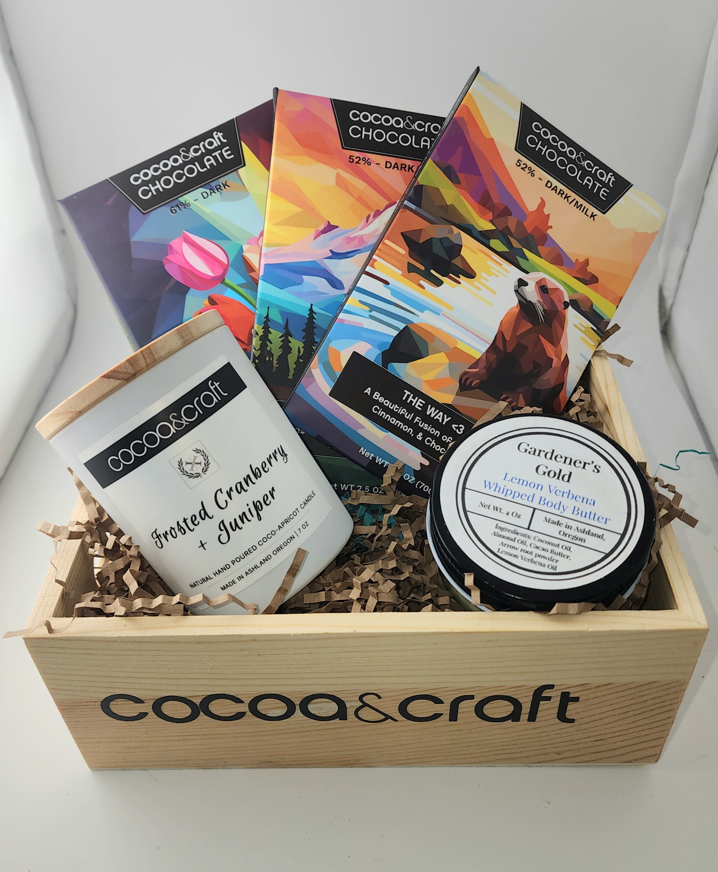 Made in Oregon Gift Basket, Chocolate Bars,truffles, Candle, Body ...