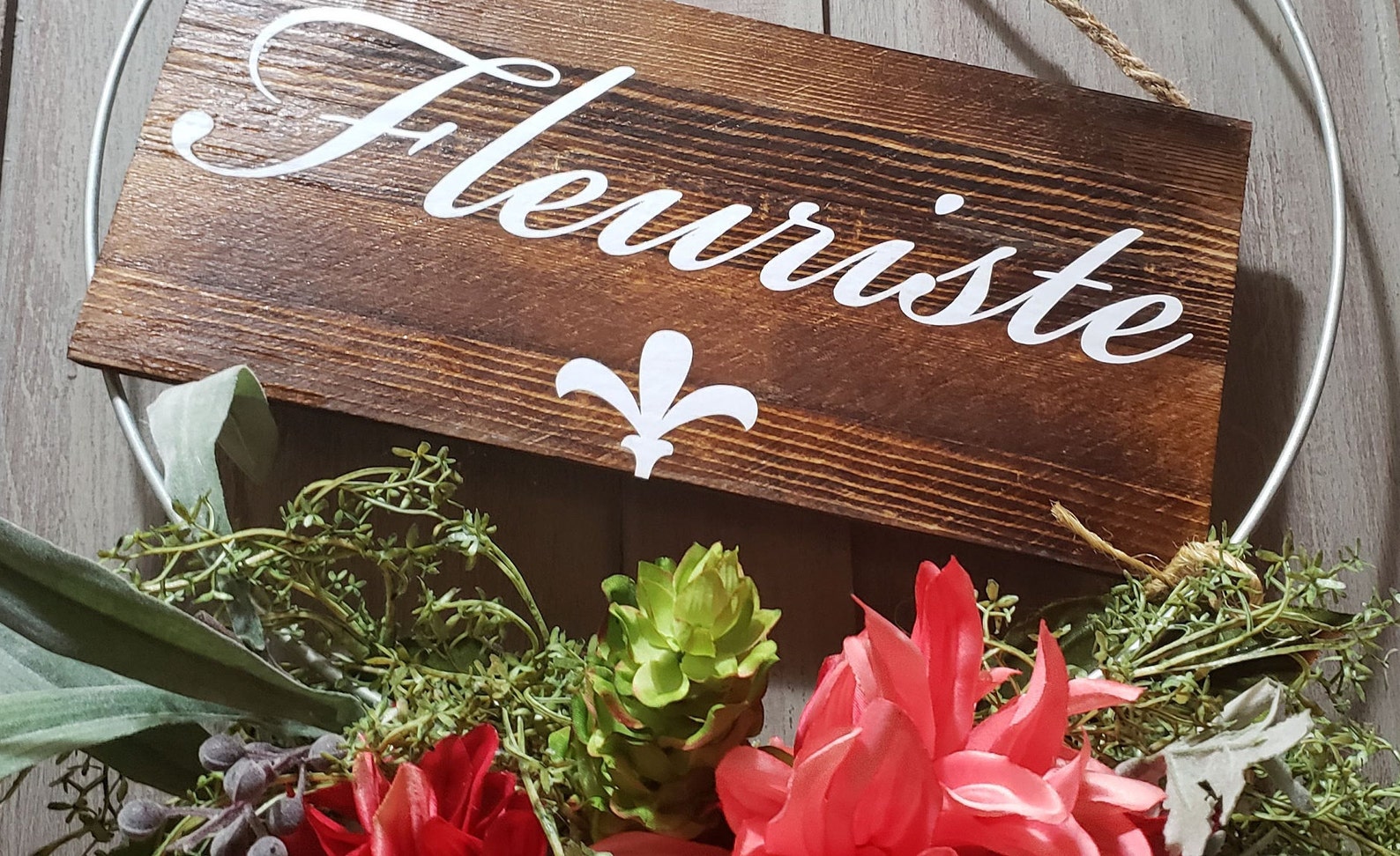 Fleuriste Wooden Rustic Sign Florist Flower Shop Home Decor | Etsy
