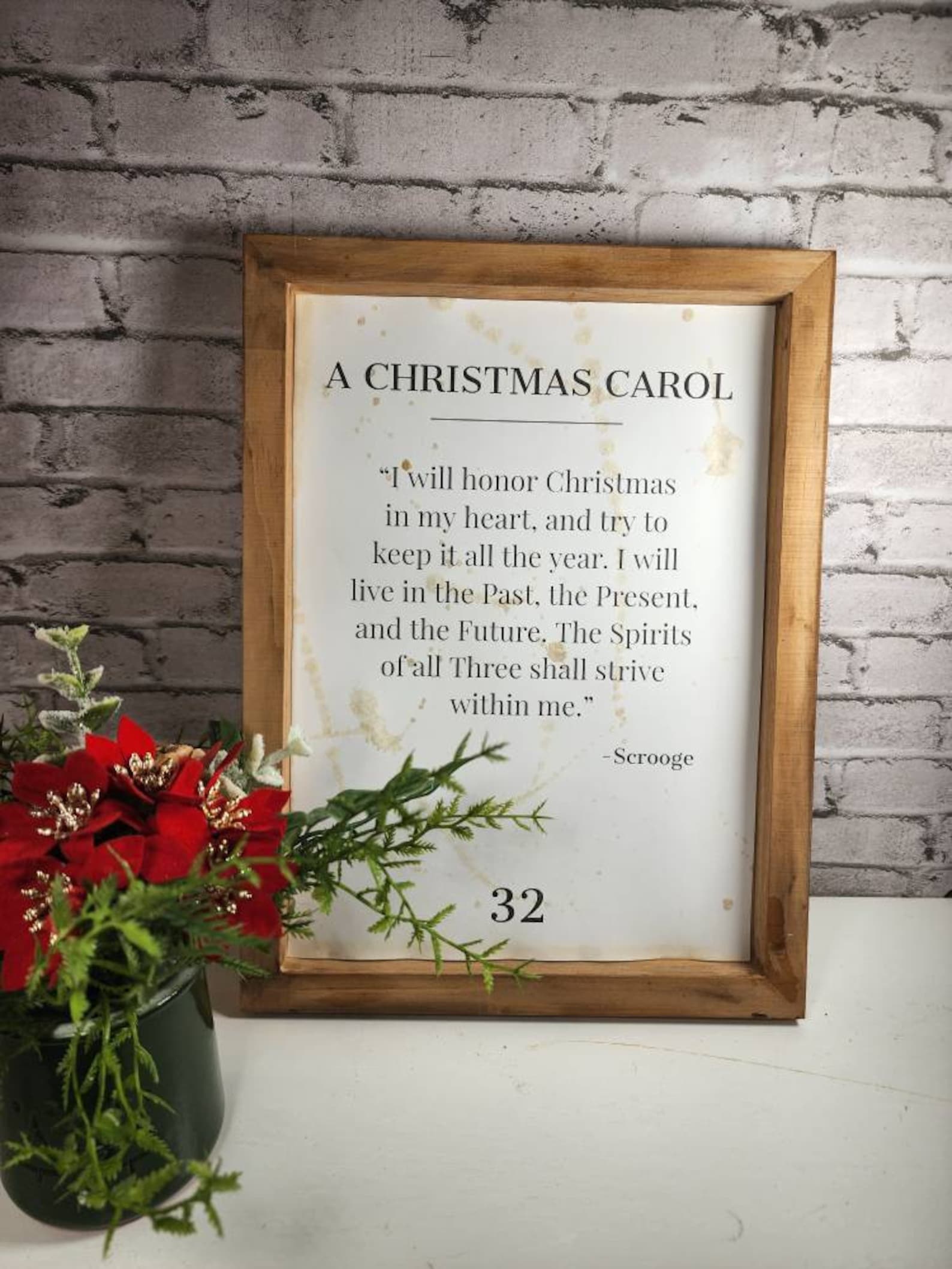 Christmas Carol Framed Movie Quote, Scrooge Quote, Tiny Tim, Bob Marley ...