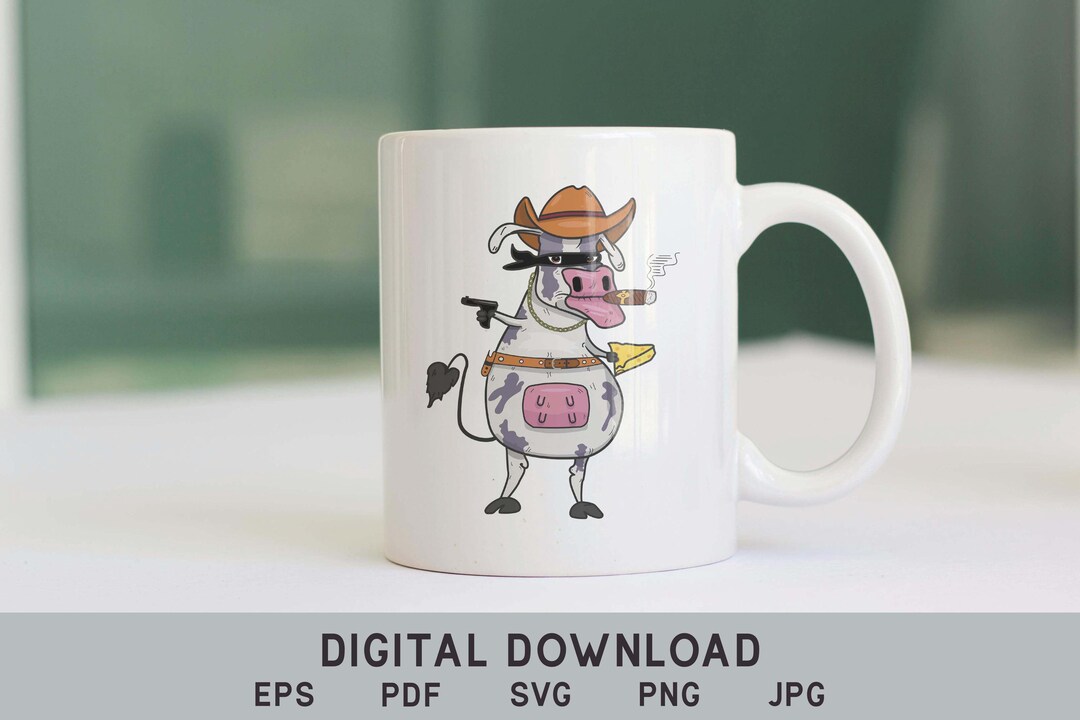 Funny Farm Cow Gangster SVG, Farming SVG, Sarcastic Farmer (digital ...
