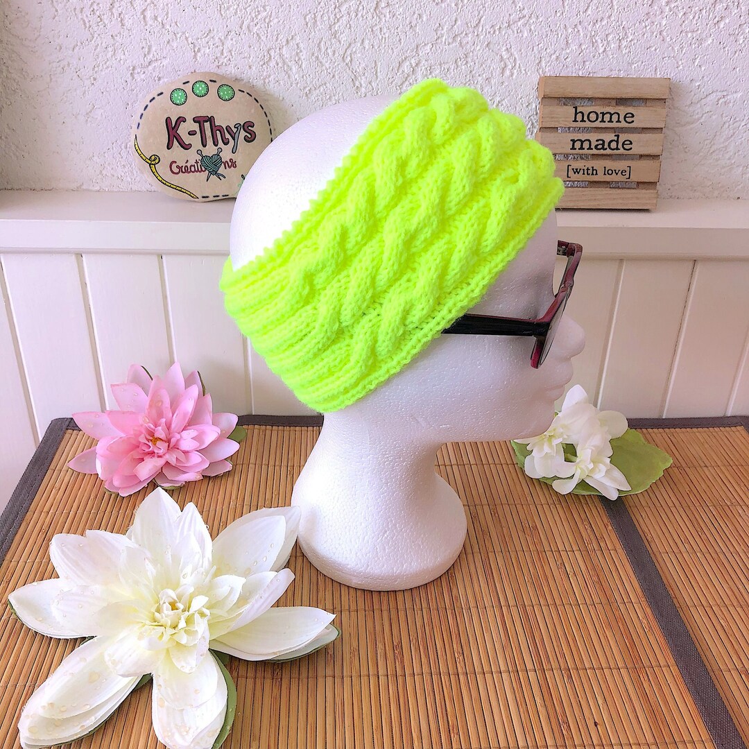 CARLEEN Neon Knitted Headband, Headband, 3-twist Earmuffs, 100% Very ...