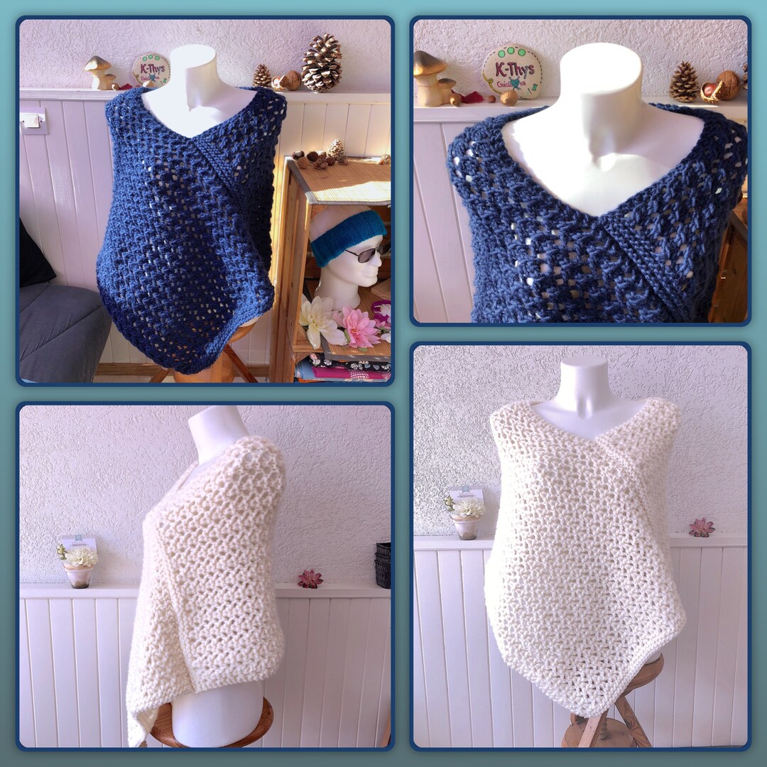 ESKIMO Knit Poncho, Large Knits 100% Warm Wool, Color and Size of Your ...