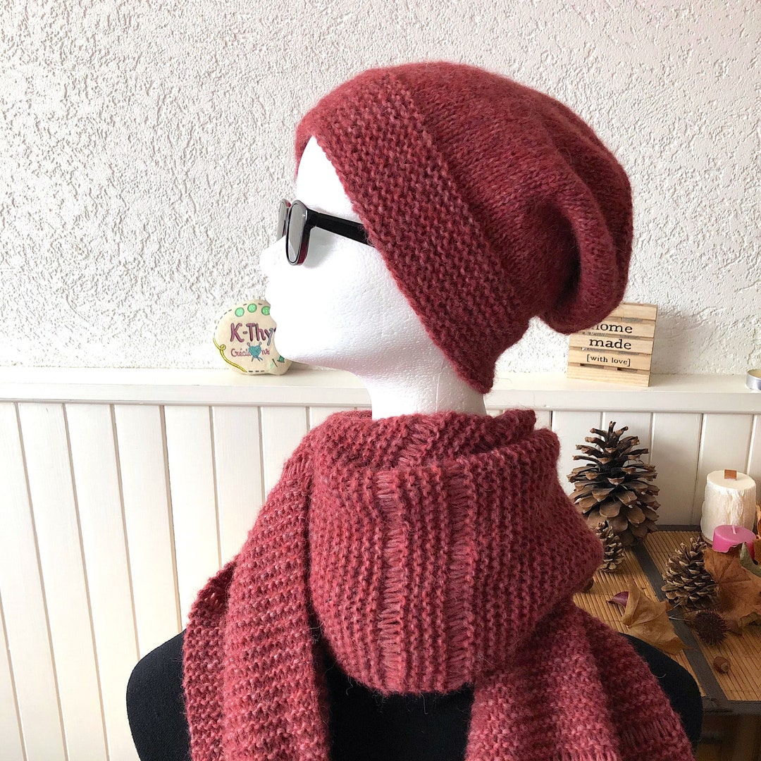 BRUME Thick Scarf and Matching Hat Set, in Baby Alpaca and Merino ...
