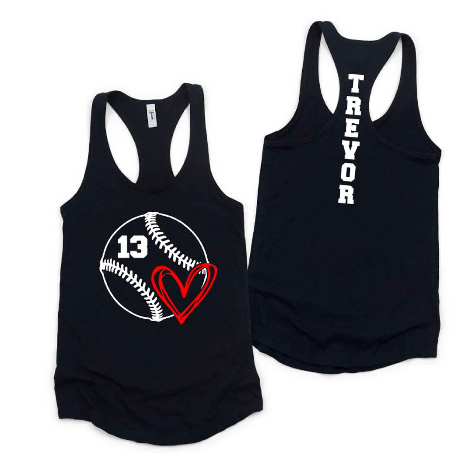 Personalized Baseball Tank, Custom Baseball Number Racerback Tank Top ...