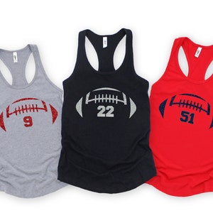 Glitter Football Shirt Custom Football Tank Top Football Mom Racerback ...