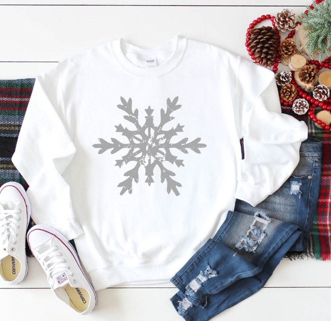 Womens Snowflake Shirt 12 Colors grunge Snowflake Christmas | Etsy