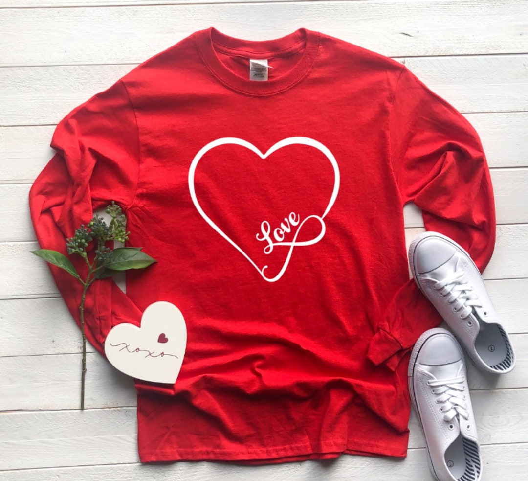 Womens Valentines Day Shirt, Cute Valentines Day Shirt, Long Sleeve ...