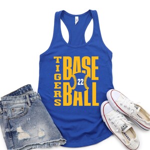 Custom Baseball Number Tank Top Baseball Mom Gift Personalized Baseball ...