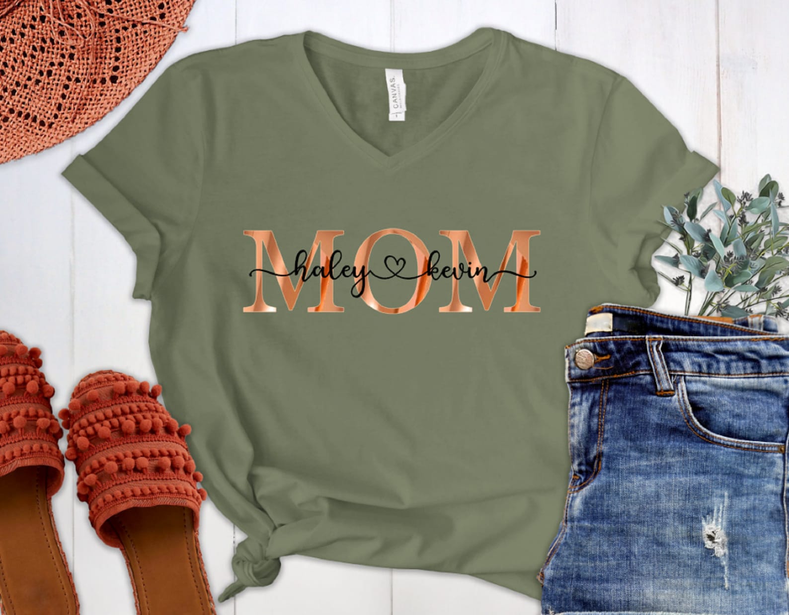 Custom Mom Shirt with Kids Names Mom Shirt Personalized Mom | Etsy