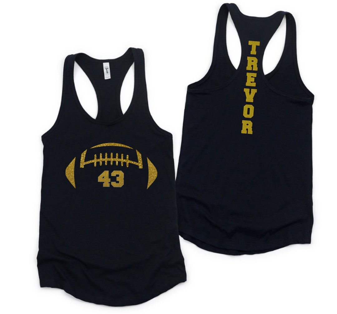 Glitter Football Shirt Custom Football Tank Top Football Mom Racerback ...