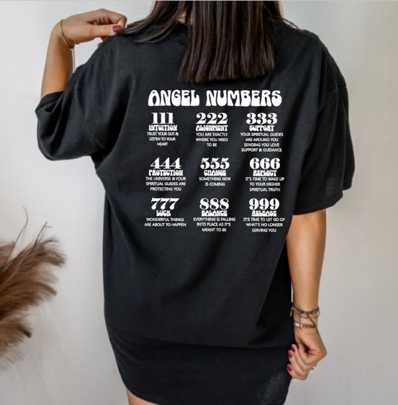 Personalized Angel Numbers Oversized Shirt Angel Numbers Tshirt Tumblr ...