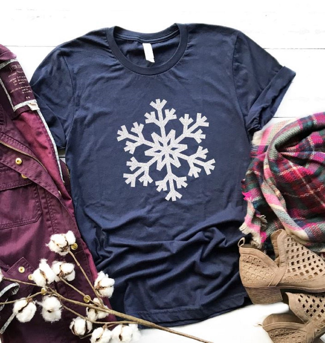 Snowflake Shirt Glitter Christmas Shirt Many Colors - Etsy