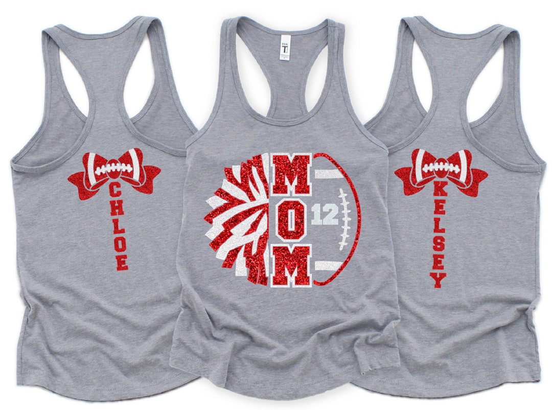 Glitter Cheer and Football Mom Tank Top Football and Cheer Shirts Game ...