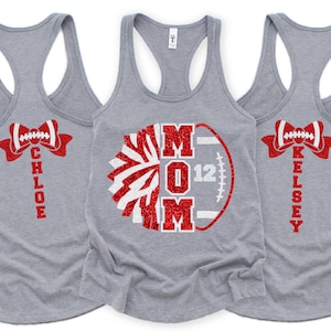 Glitter Cheer and Football Mom Tank Top Football and Cheer Shirts Game ...