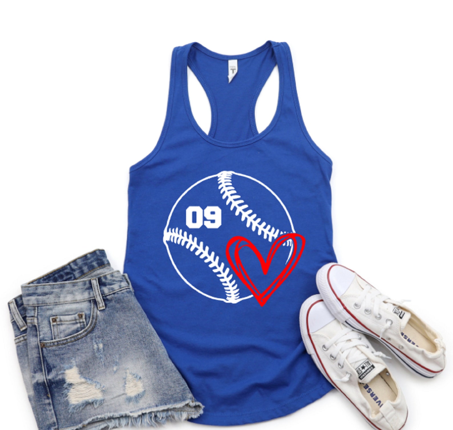 Personalized Baseball Tank, Custom Baseball Number Racerback Tank Top ...