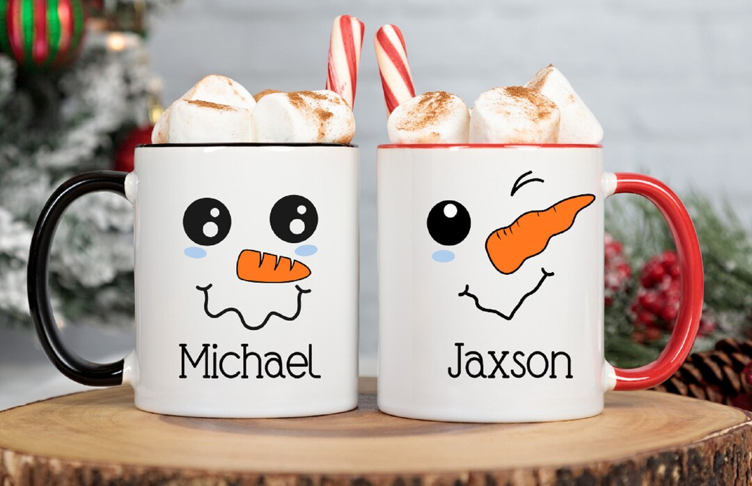 Secret Santa Gift, Snowman Face Mug, Personalized Hot Chocolate Mugs ...