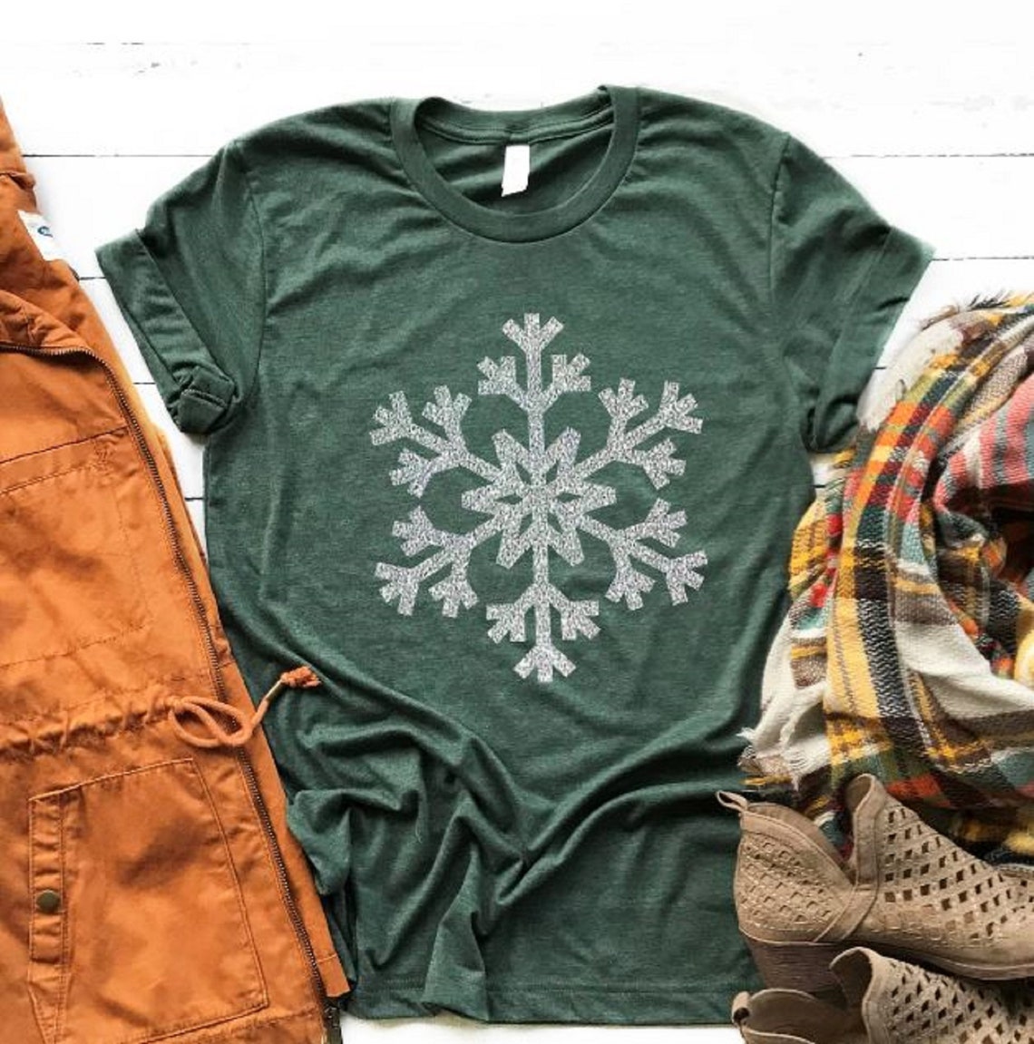 Snowflake Shirt Glitter Christmas Shirt Many Colors - Etsy