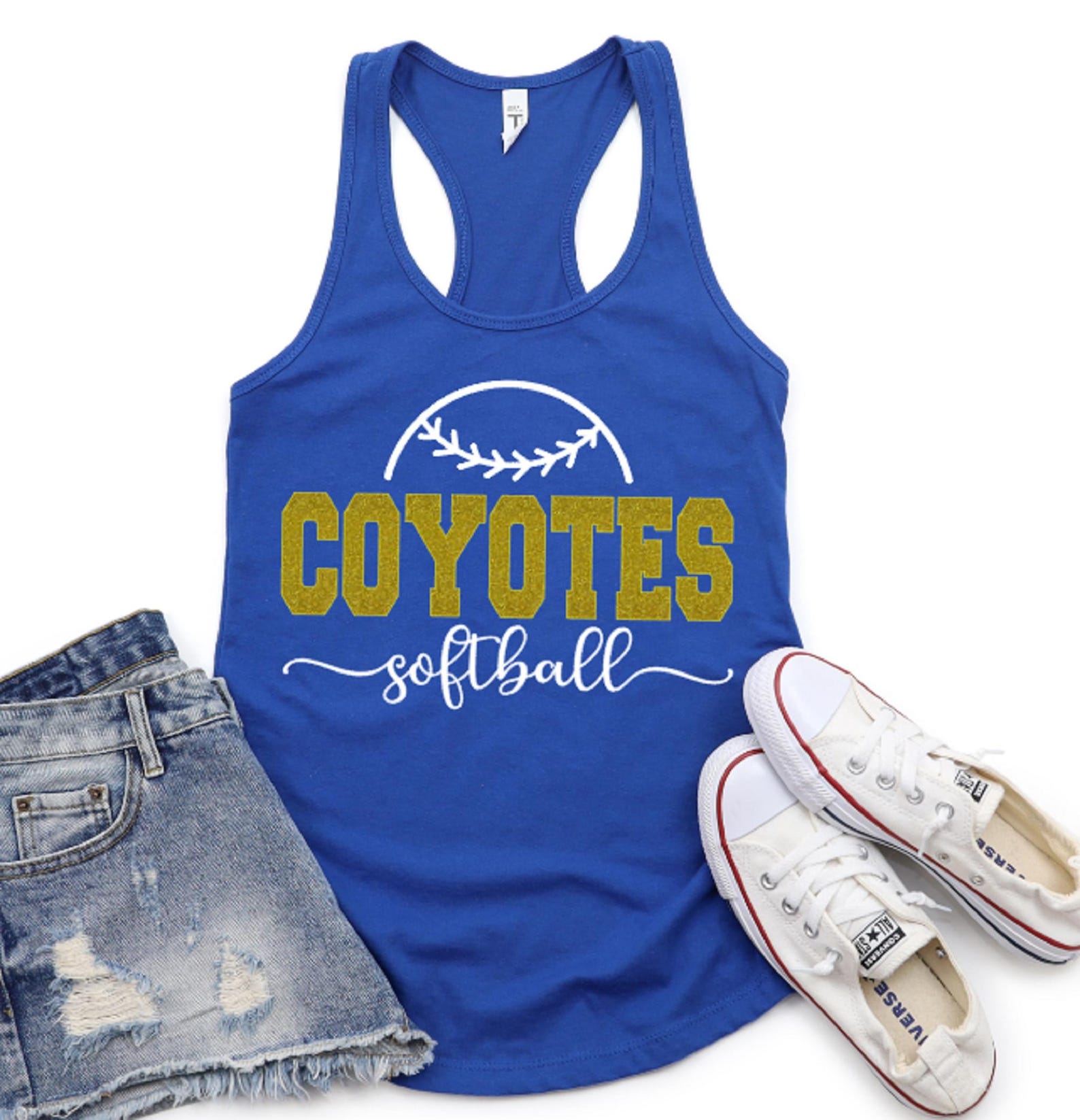 Custom Softball Tank Top Game Day Softball Mom Racerback Tank Softball ...
