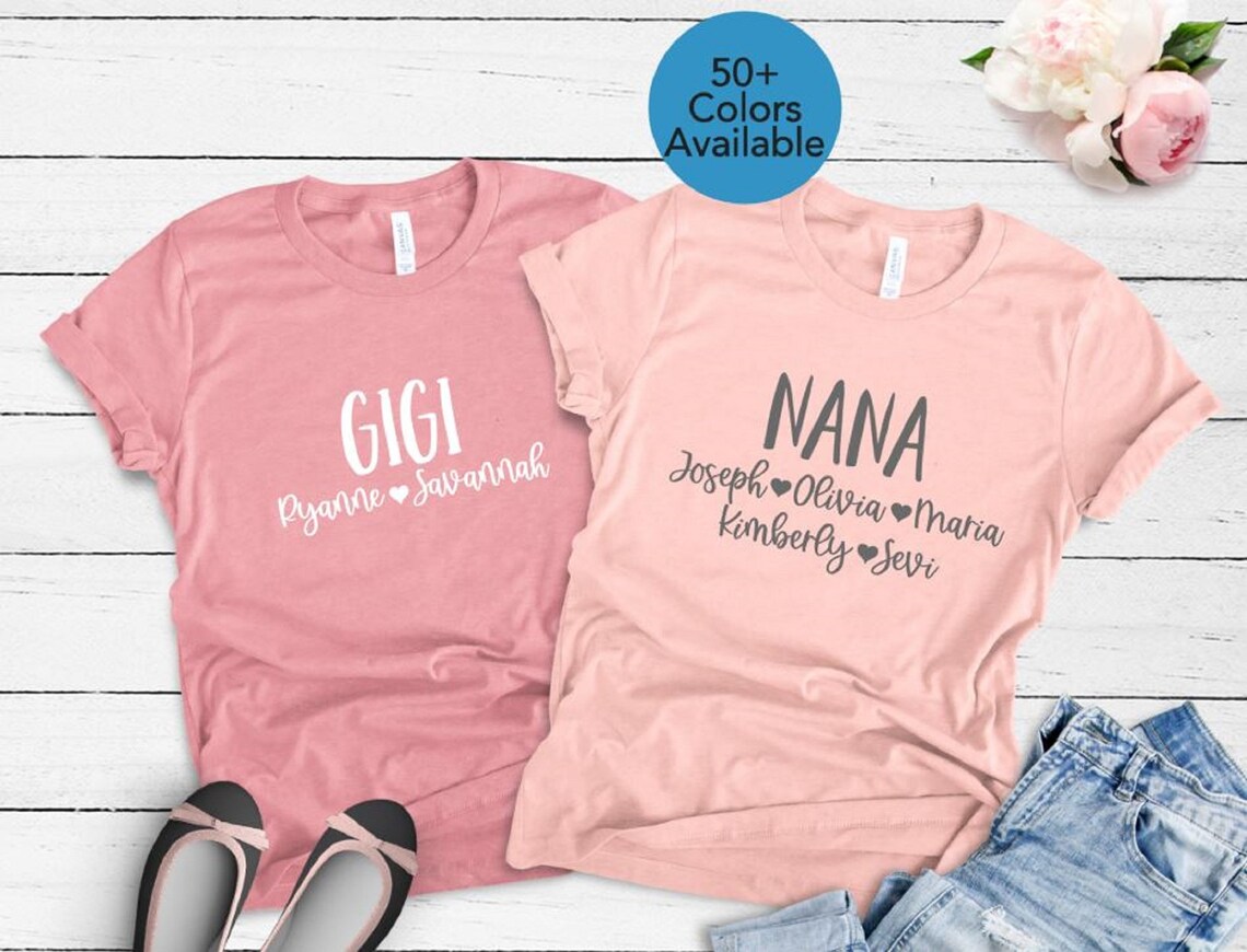 Personalized Gigi T-shirt With Grandkids Names Gigi Shirt - Etsy