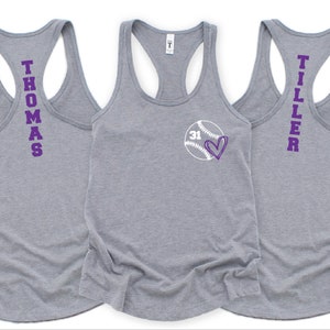 Baseball Tank, Custom Baseball Number Racerback Tank Top, Baseball ...