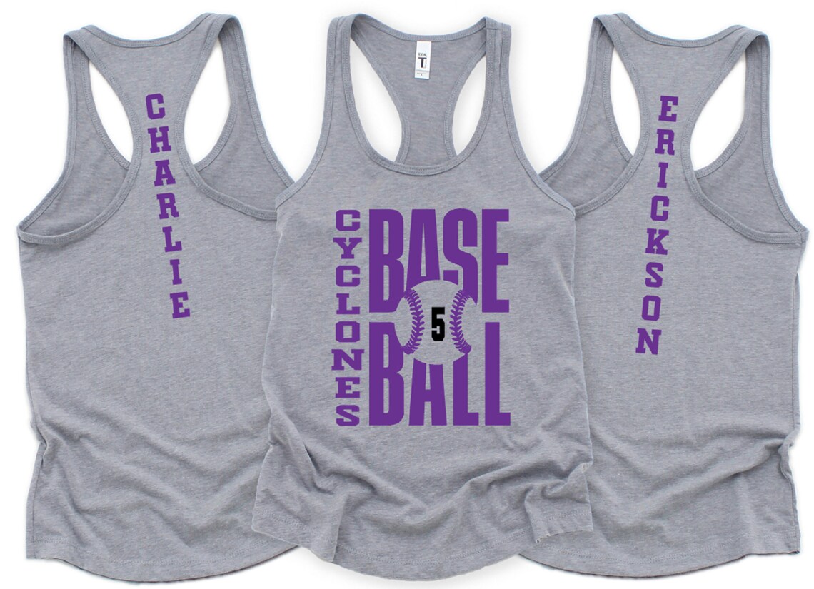 Custom Baseball Number Tank Top Baseball Mom Gift Personalized Baseball ...