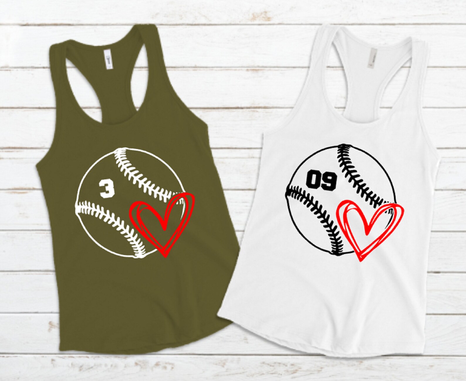 Personalized Baseball Tank Custom Baseball Number Racerback - Etsy