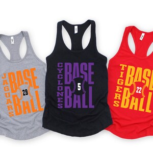 Custom Baseball Number Tank Top Baseball Mom Gift Personalized Baseball ...