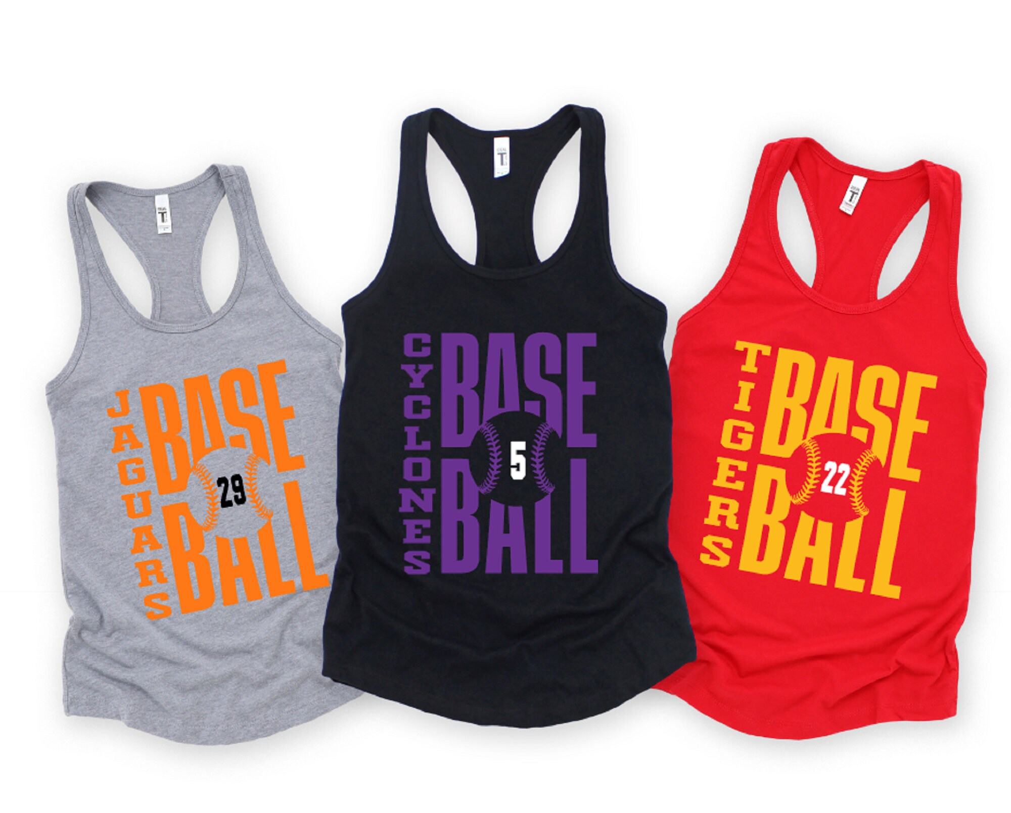 Custom Baseball Number Tank Top Baseball Mom Gift Personalized Baseball ...