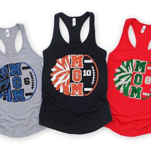 Glitter Cheer and Football Mom Tank Top Football and Cheer Shirts Game ...