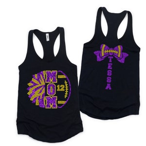 Glitter Cheer and Football Mom Tank Top Football and Cheer Shirts Game ...
