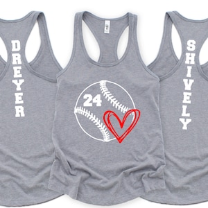 Personalized Baseball Tank, Custom Baseball Number Racerback Tank Top ...