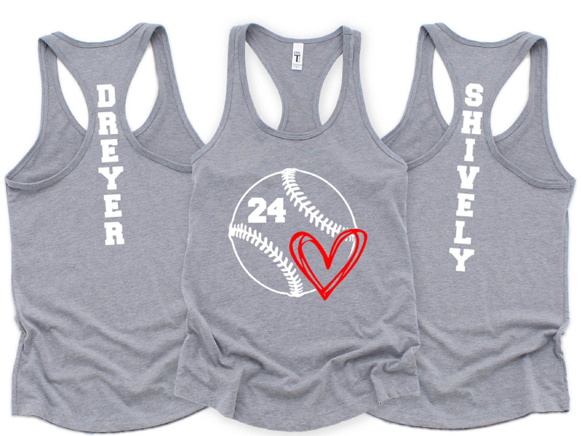 Personalized Baseball Tank, Custom Baseball Number Racerback Tank Top ...