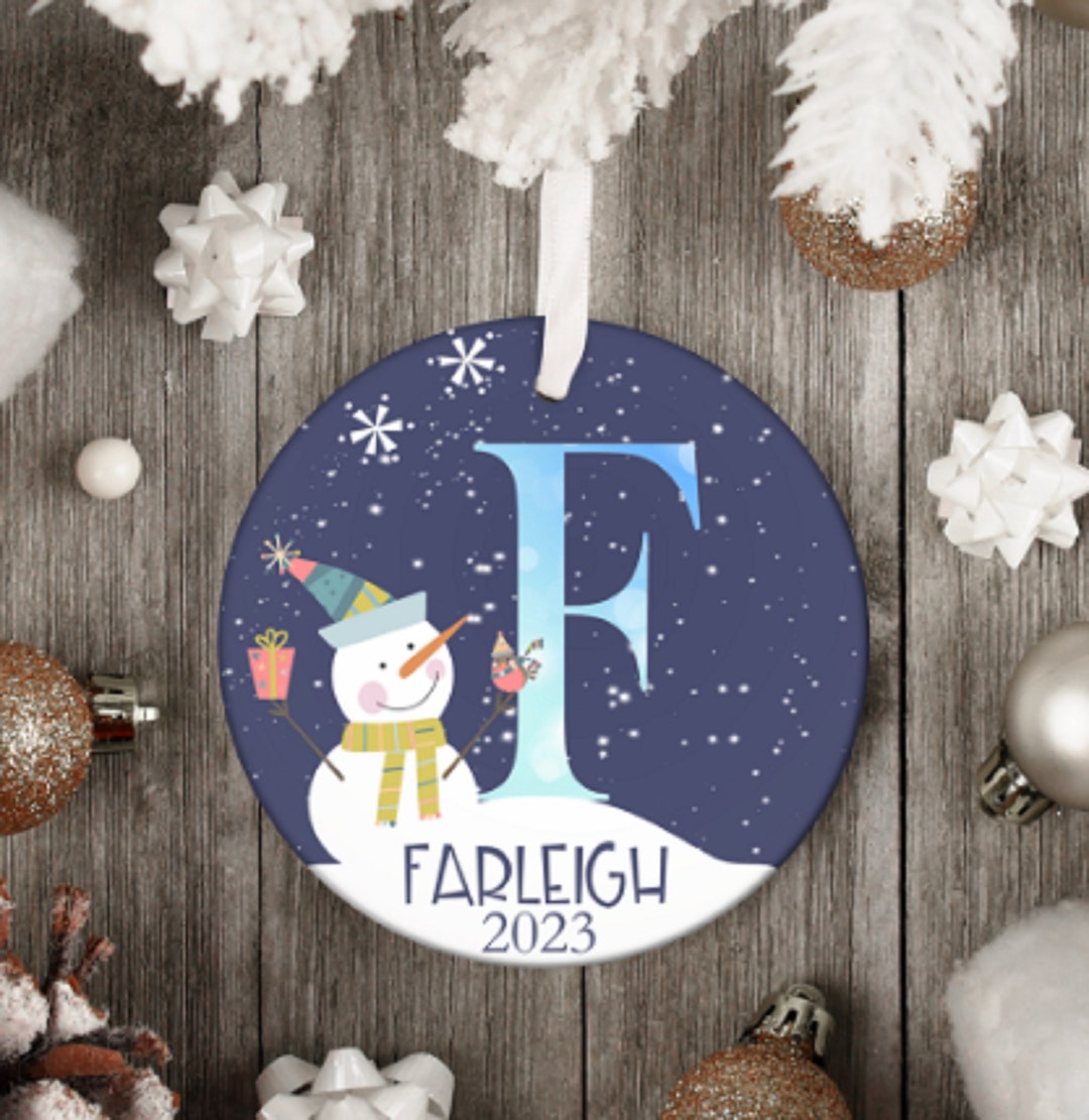 Letter Name Ornament 2023 Family Ornament Custom Initial Ornament ...