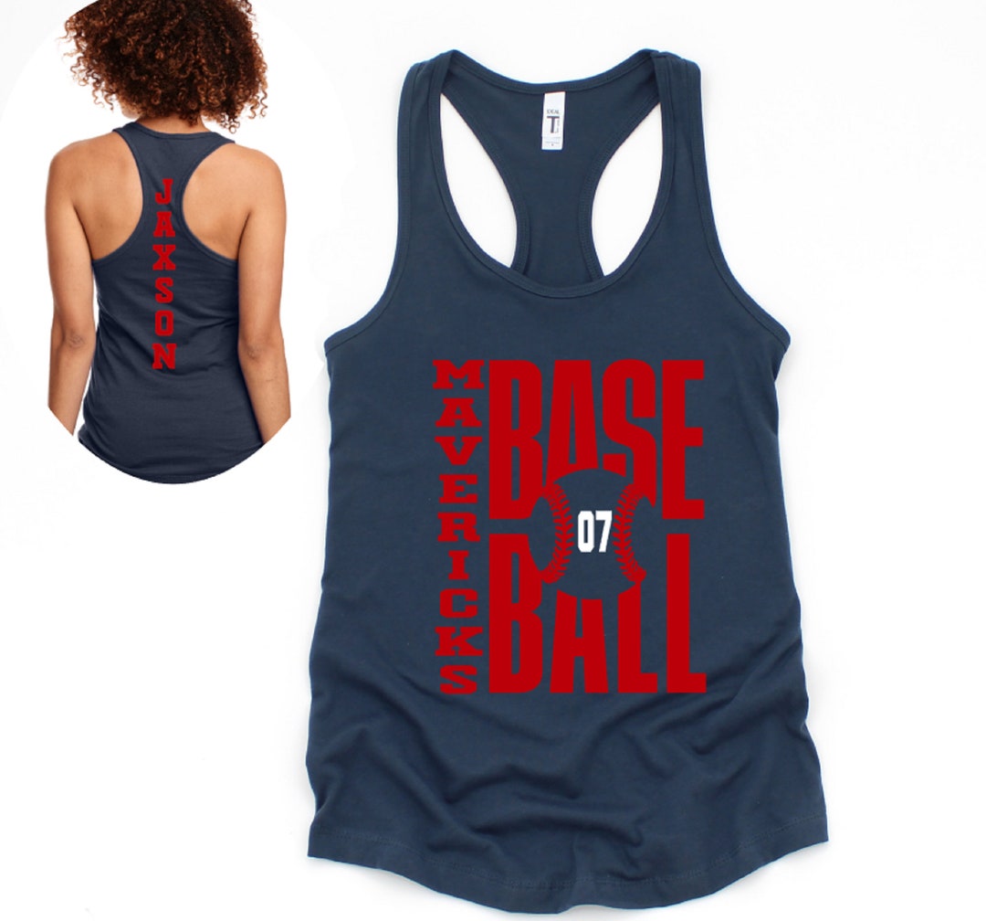 Custom Baseball Number Tank Top Baseball Mom Gift Personalized Baseball ...