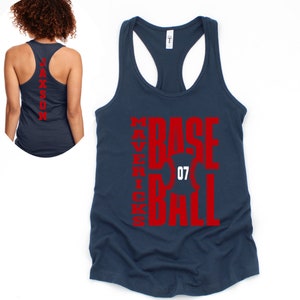 Custom Baseball Number Tank Top Baseball Mom Gift Personalized Baseball ...