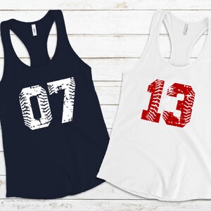Baseball Numbers Tank Top, Custom Baseball Shirt, Personalized Baseball ...