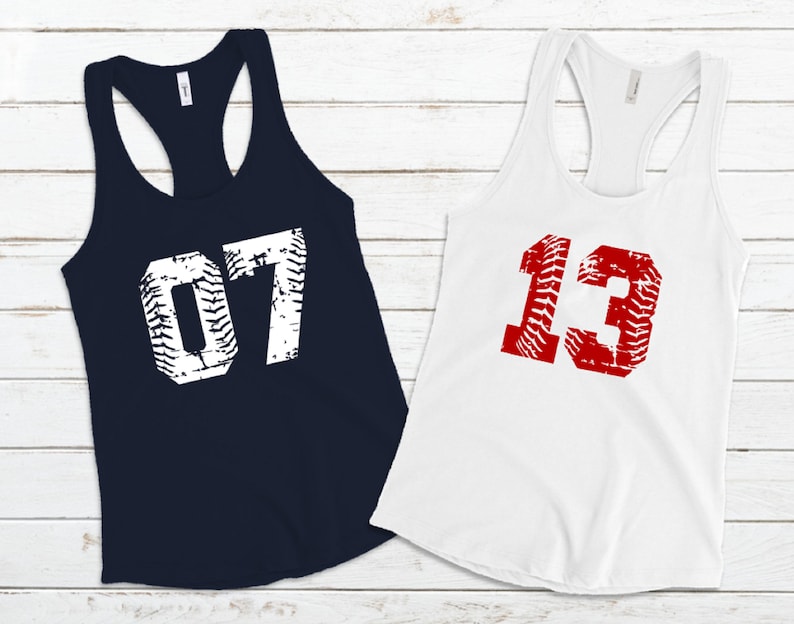 Baseball Numbers Tank Top, Custom Baseball Shirt, Personalized Baseball ...