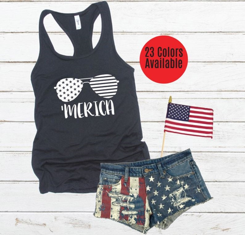 Merica Tank Top 4th of July Tank Womens 4th of July Shirts - Etsy