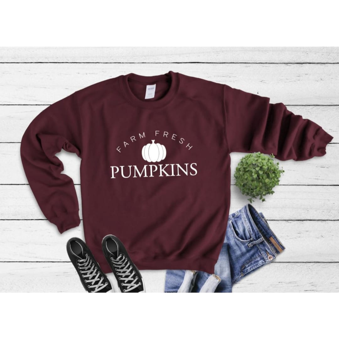 Farm Fresh Pumpkin Sweatshirt, Fall Crewneck, Pumpkin Patch Sweatshirt ...