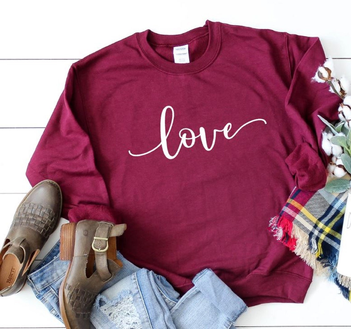 Love Sweatshirt Valentines Day Sweater Valentines Day Gift - Etsy