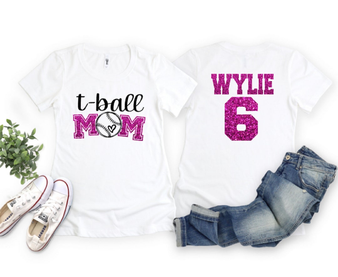 Glitter T-ball Shirts Tball Mom Shirts Cute T-ball Shirts Baseball ...