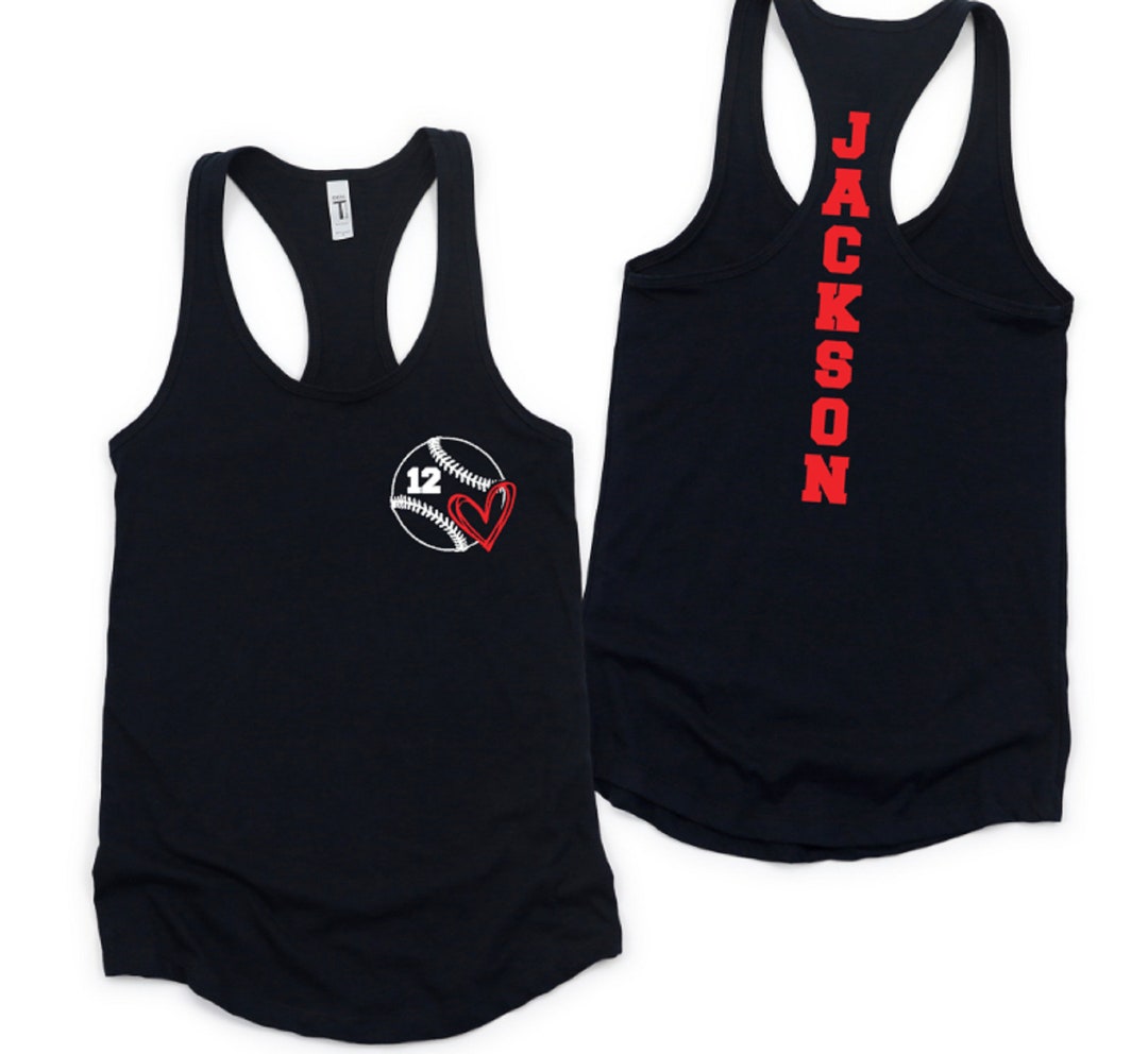 Baseball Tank, Custom Baseball Number Racerback Tank Top, Baseball ...