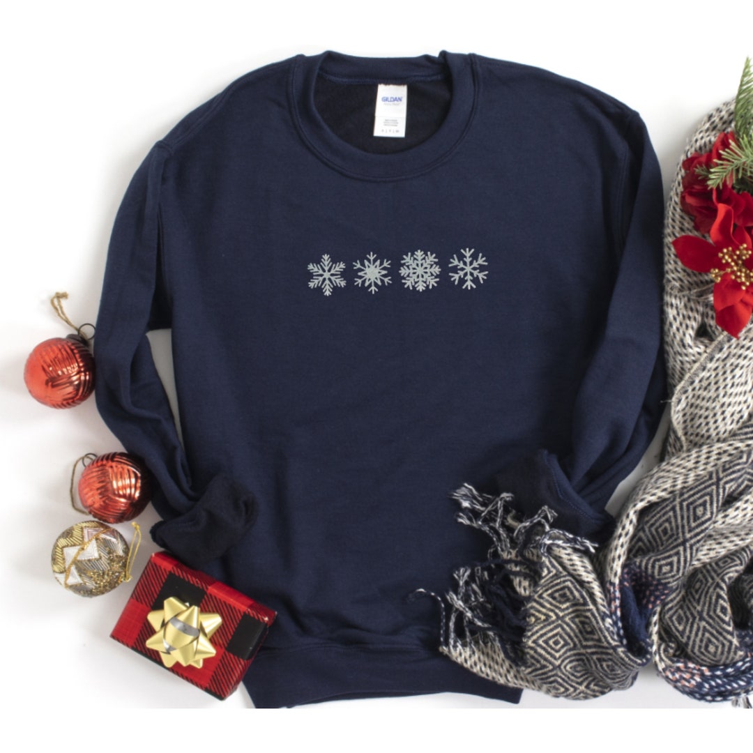 Snowflake Sweatshirt, Glitter Snowflake Winter Shirt, Let It Snow ...