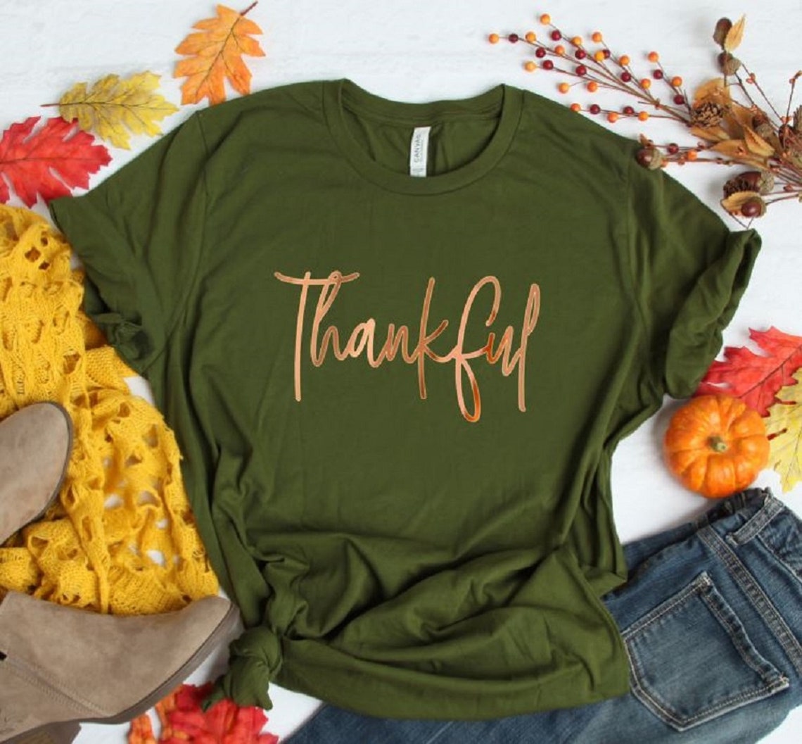 Thankful Thankful Shirt Thanksgiving Shirtfall Shirt | Etsy