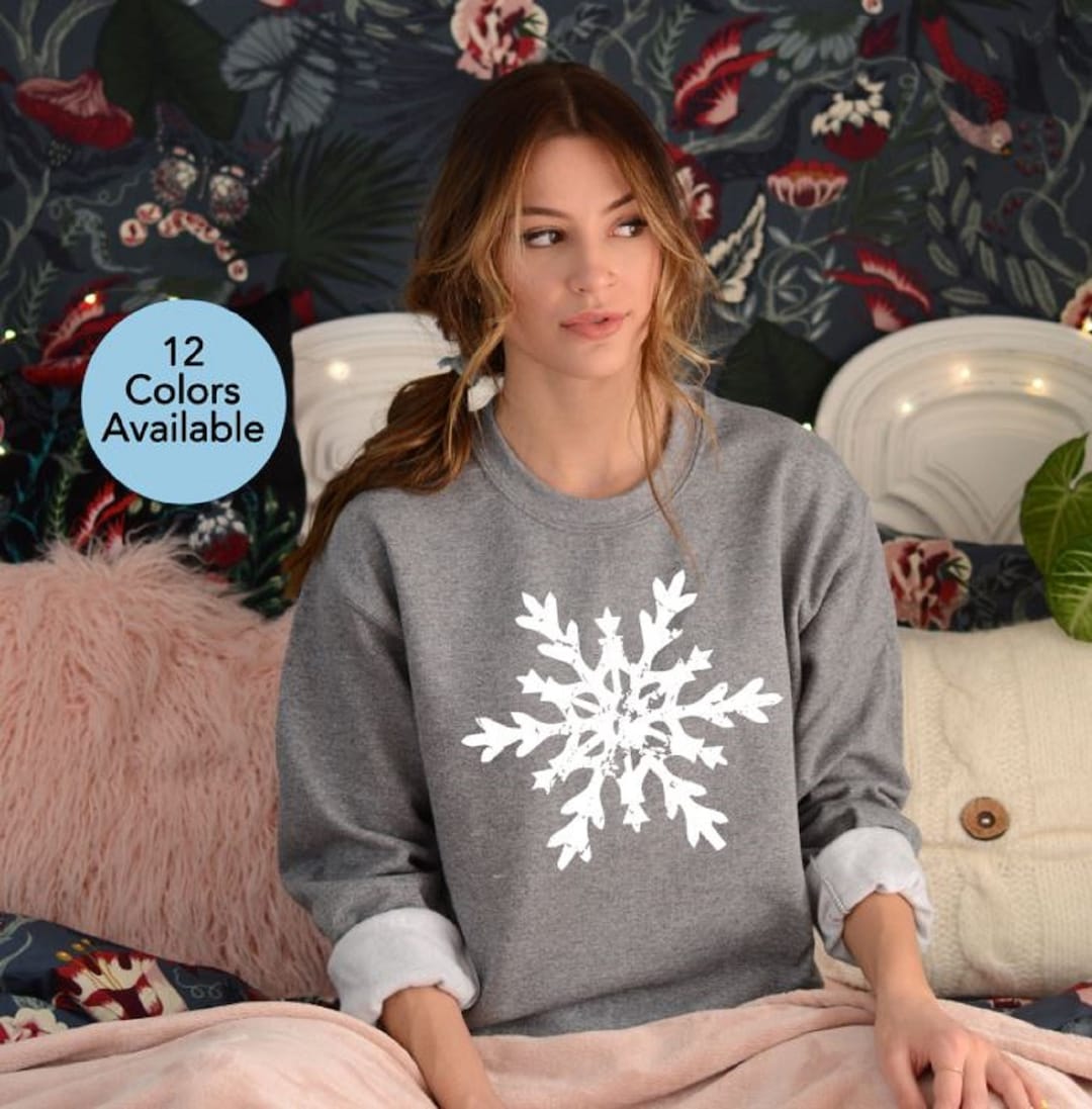 Snowflake Sweatshirt Snowflake Christmaswomen Christmas - Etsy