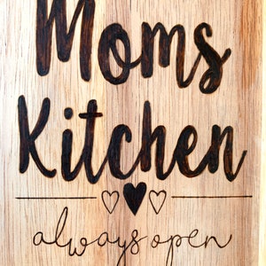 Moms Kitchen Cutting Board Custom Wood Burned Personalized Cutting ...