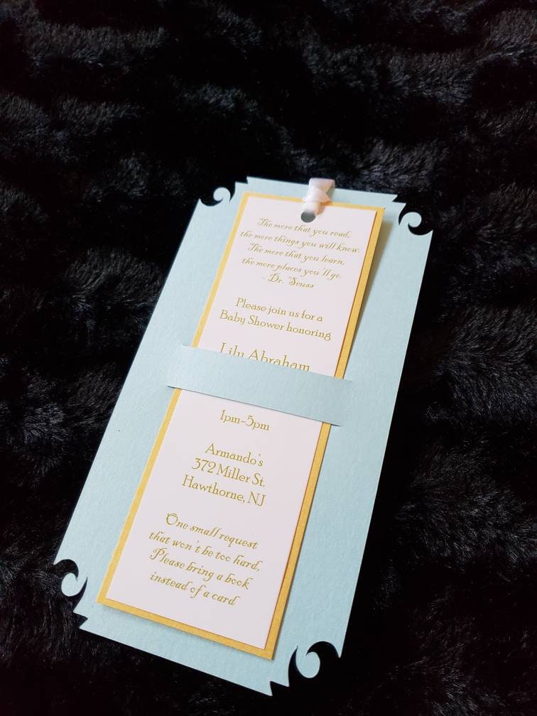 STATELY CHAPTERS - Bookmark Invitation - Etsy