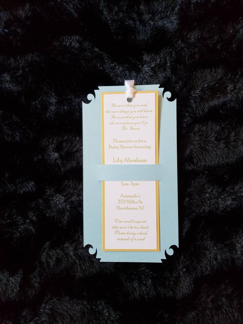 STATELY CHAPTERS - Bookmark Invitation - Etsy