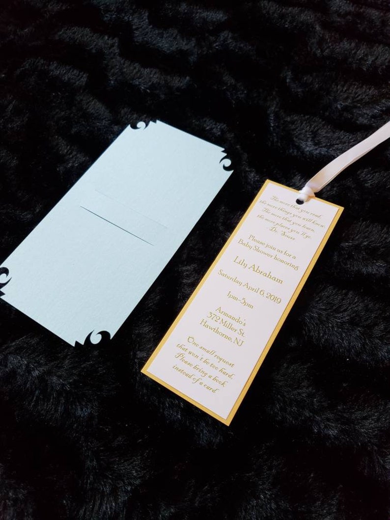 STATELY CHAPTERS - Bookmark Invitation - Etsy