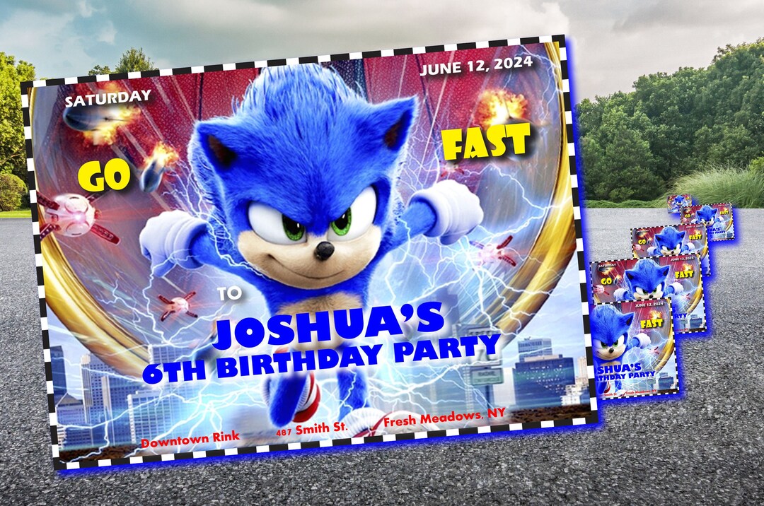 Sonic Inspired Digital Invitation (instant Download - Editable) - Etsy
